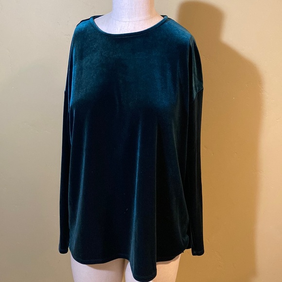 J. Jill | Tops | J Jill Dark Forest Green Velvet Tunic Top Long Sleeves ...